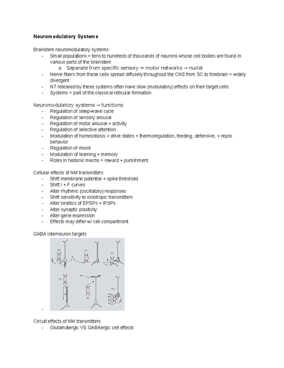 Neuromodulatory Systems in Sleep-Wake Cycle Regulation (Course Code: N ...