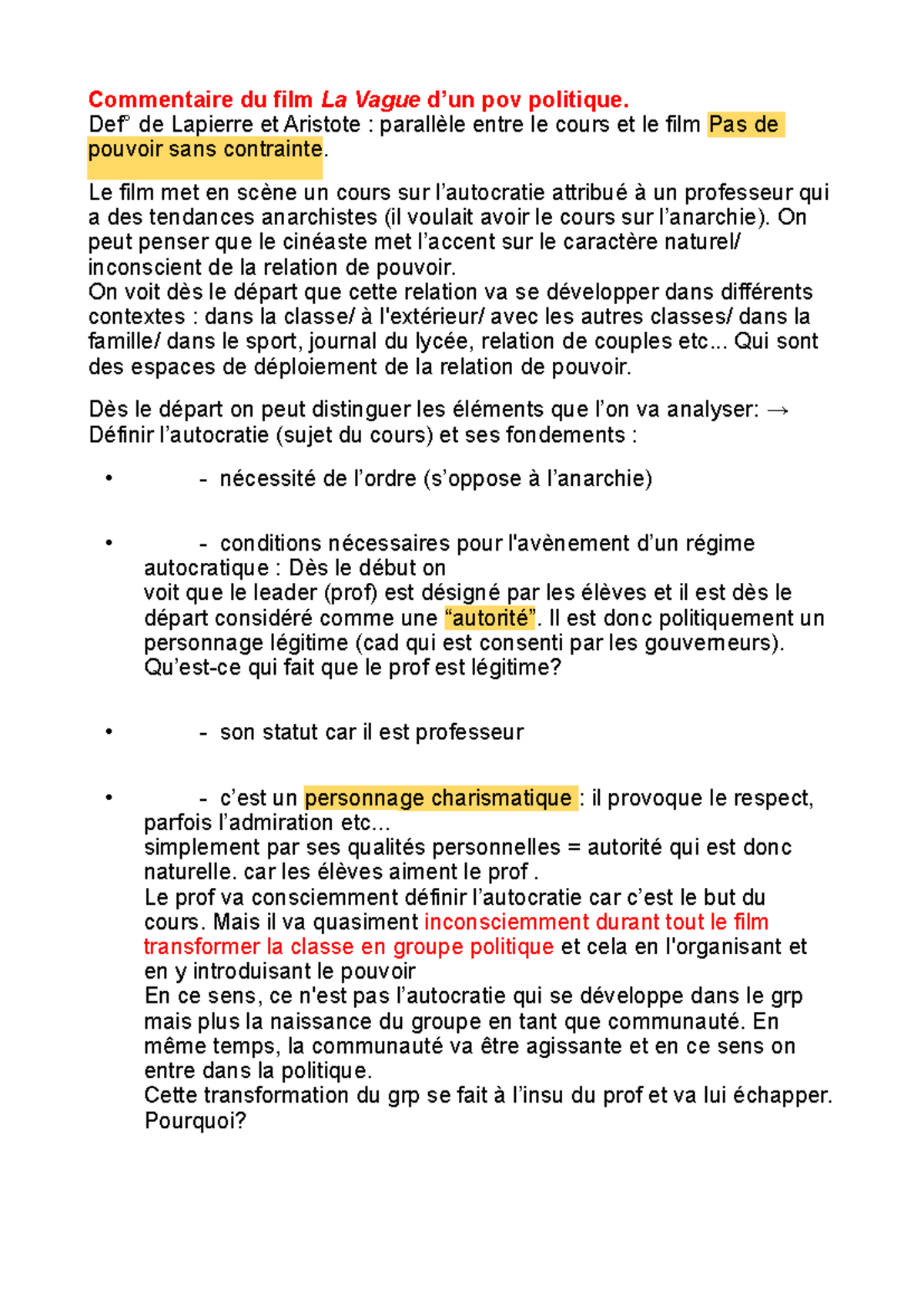 Commentaire Politique sur le Film "La Vague" - Analyse et Réflexions ...