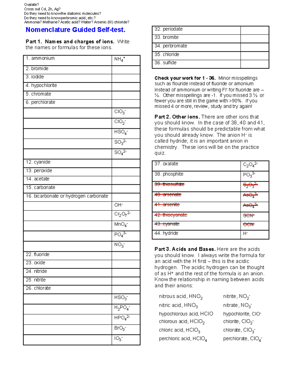 Nomenclature Guided Self-test Questions strikethrough copy ...