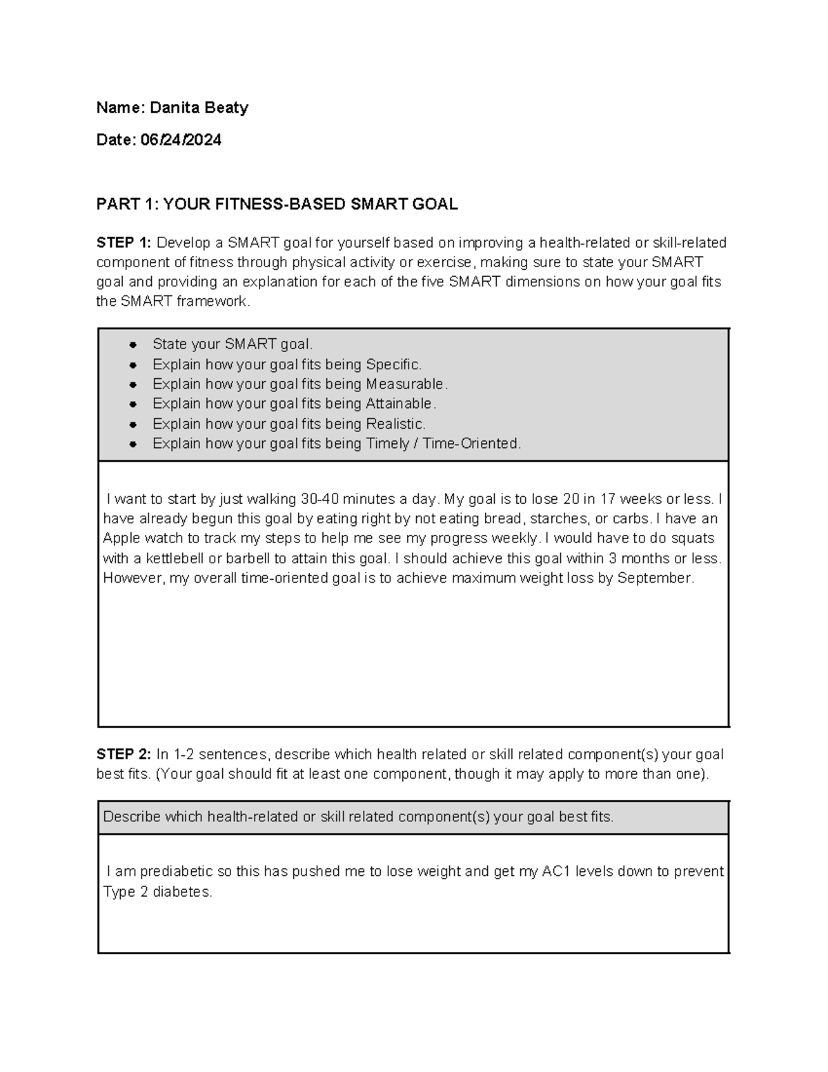 FITN 101: Health, Fitness, and Wellness Touchstone 3 Plan - Studocu