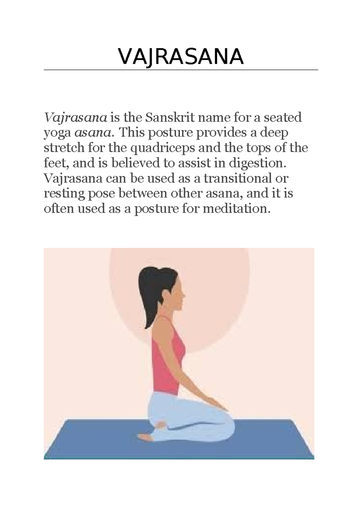 Vajrasana Yoga Pose In Hindi