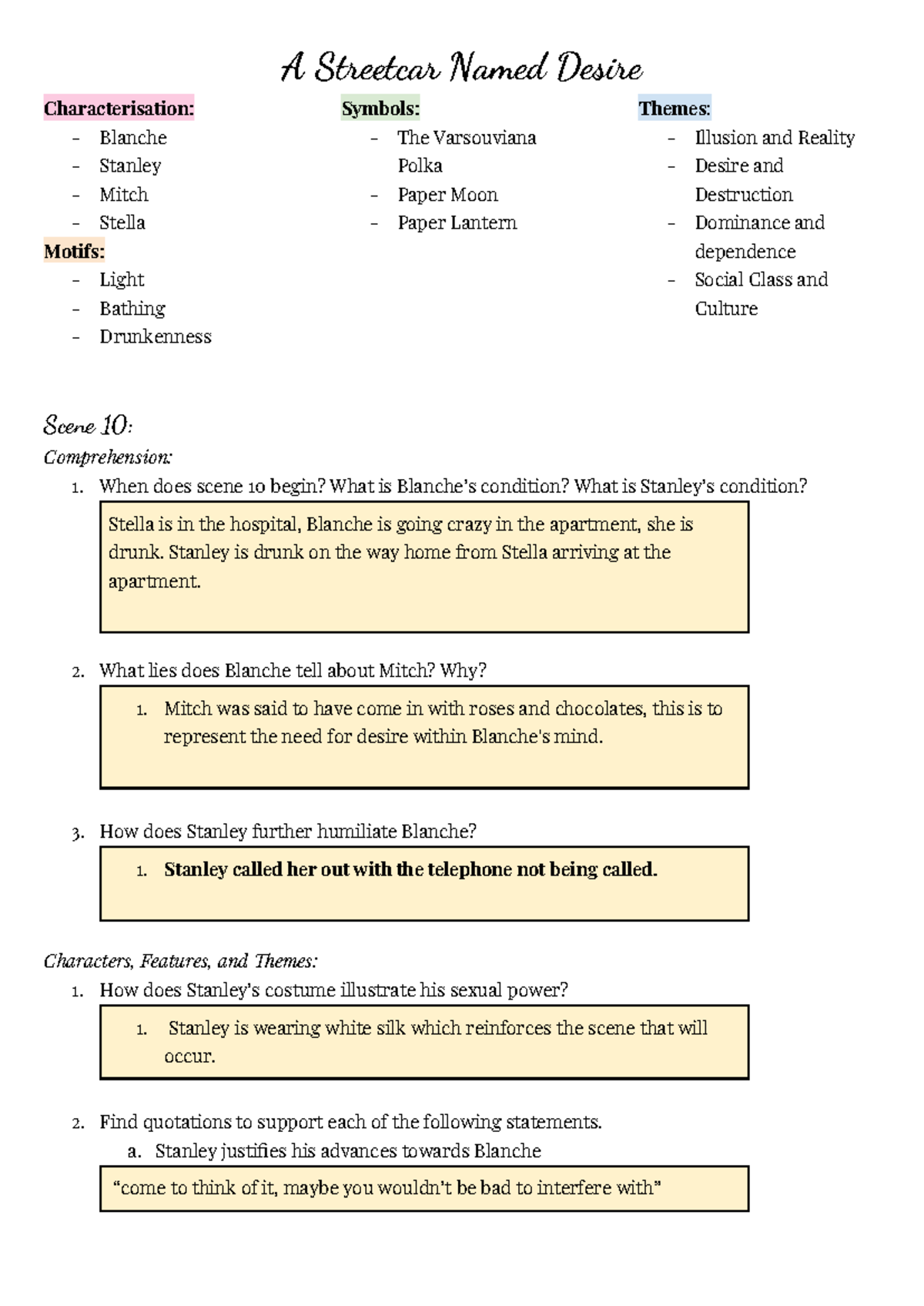 ASND Scene 10: Characterization, Symbols, and Themes Analysis - Studocu