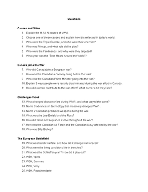 Canadian History - Grade: 11 - High School - Canada - Studocu