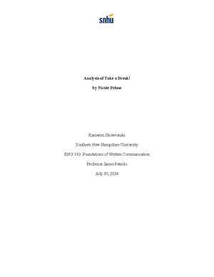 [Solved] apa citation for Take a Break by Nicole Peluse 2010 ...