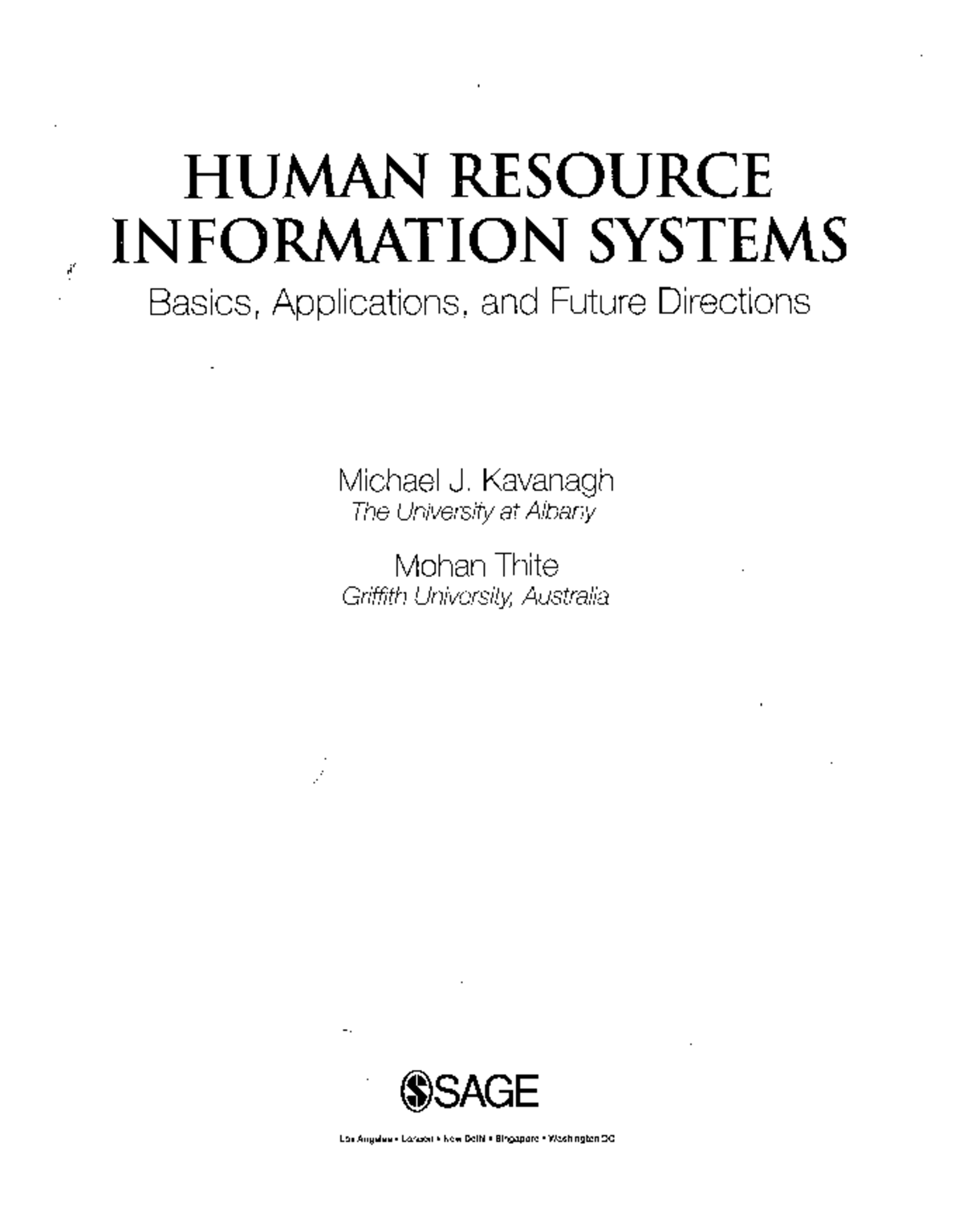 Human resource information systems - HUMAN RESOURCE INFORMATION SYSTEMS ...