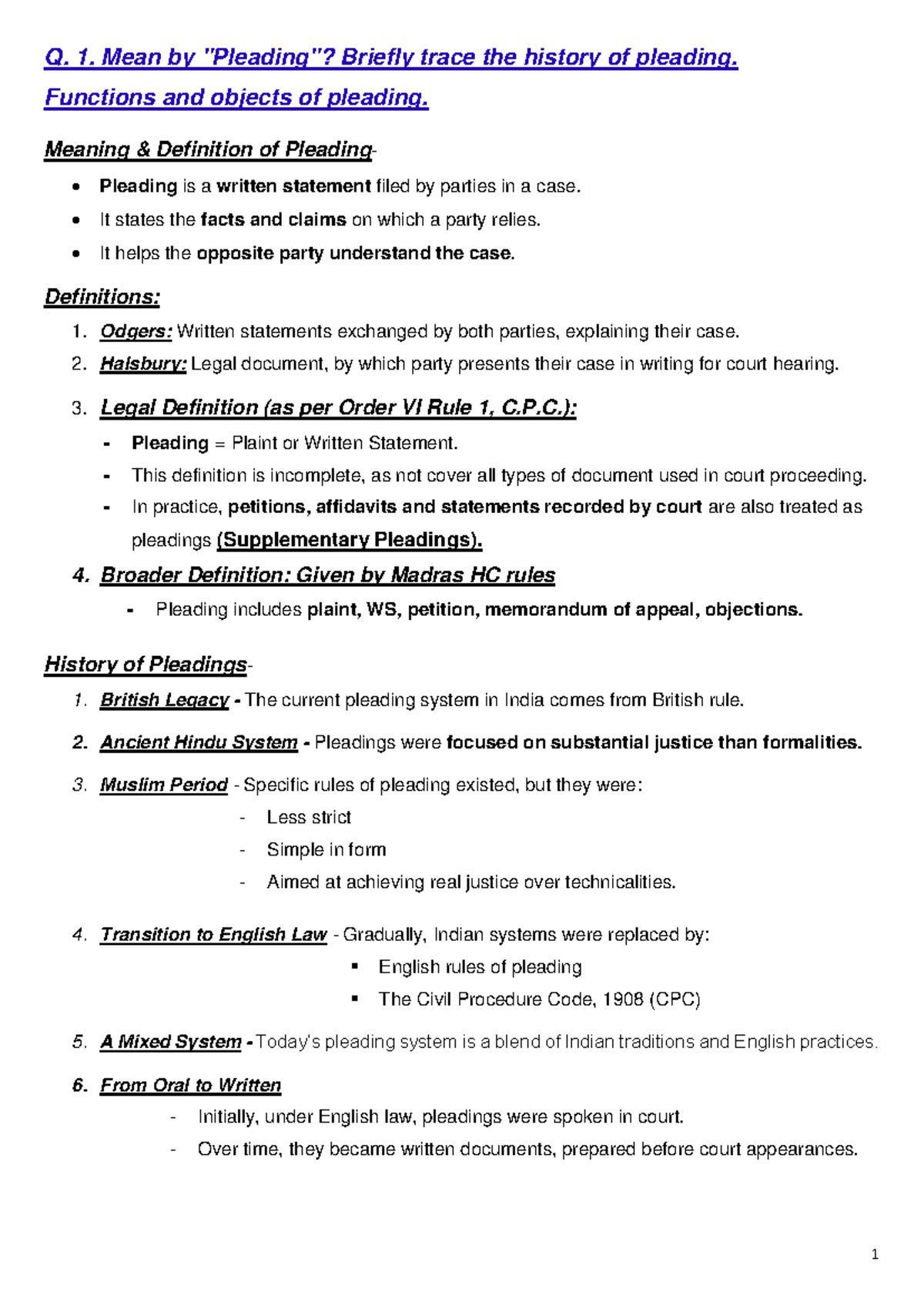 Drafting & Pleading Essentials: A Study Guide for 5005 - Studocu
