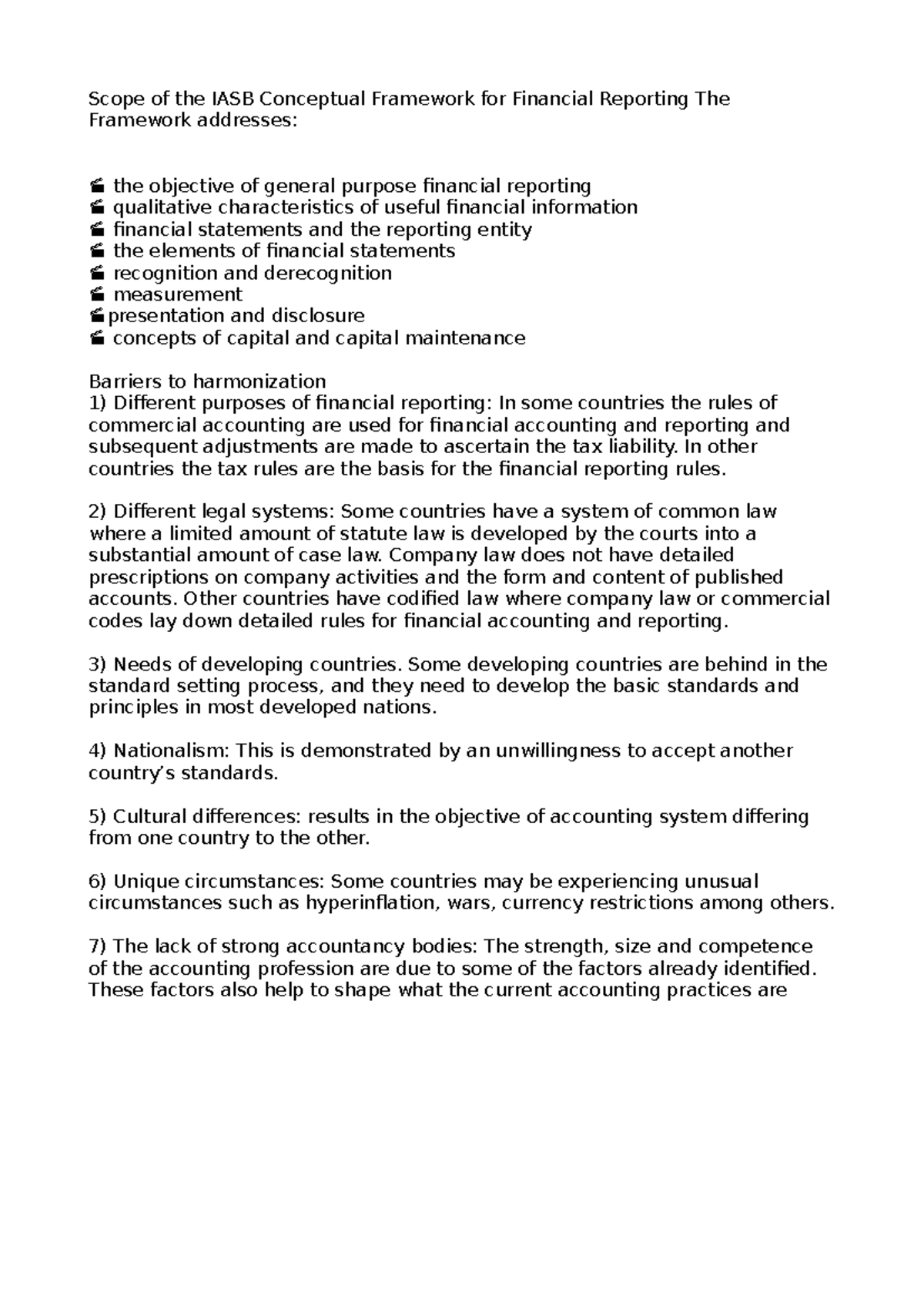 IASB Conceptual Framework for Financial Reporting: Key Insights - Studocu