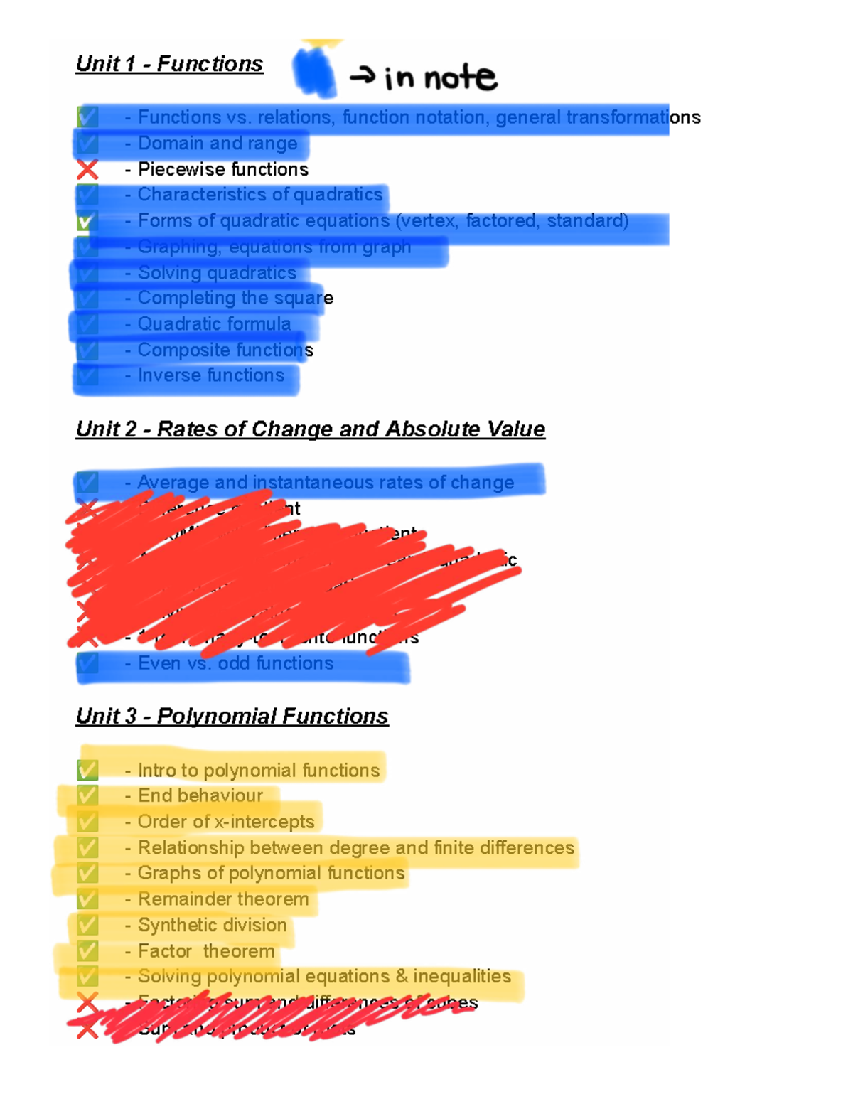 MHF4U (A&A) - Exam Recap: Functions, Quadratics, and Polynomials - Studocu