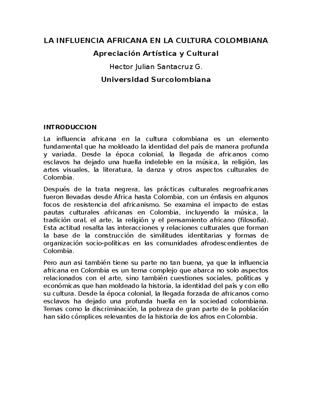 La Influencia Africana en la Cultura Colombiana: Aportes y Desafíos ...
