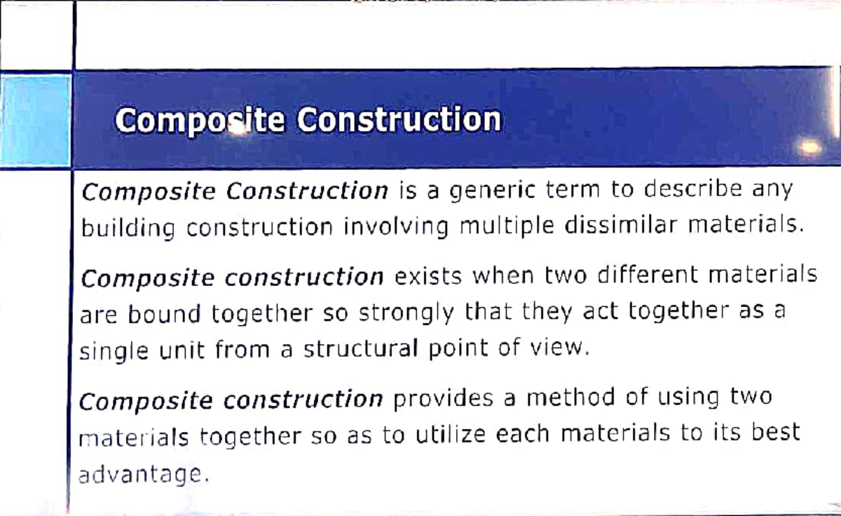 BT-Composite Construction Lecture Notes: Key Concepts & Applications ...
