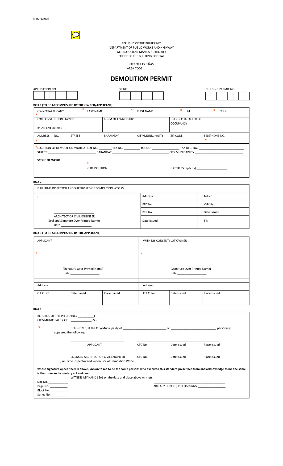 Demolition Permit Application - DP No. (NEW) - Studocu