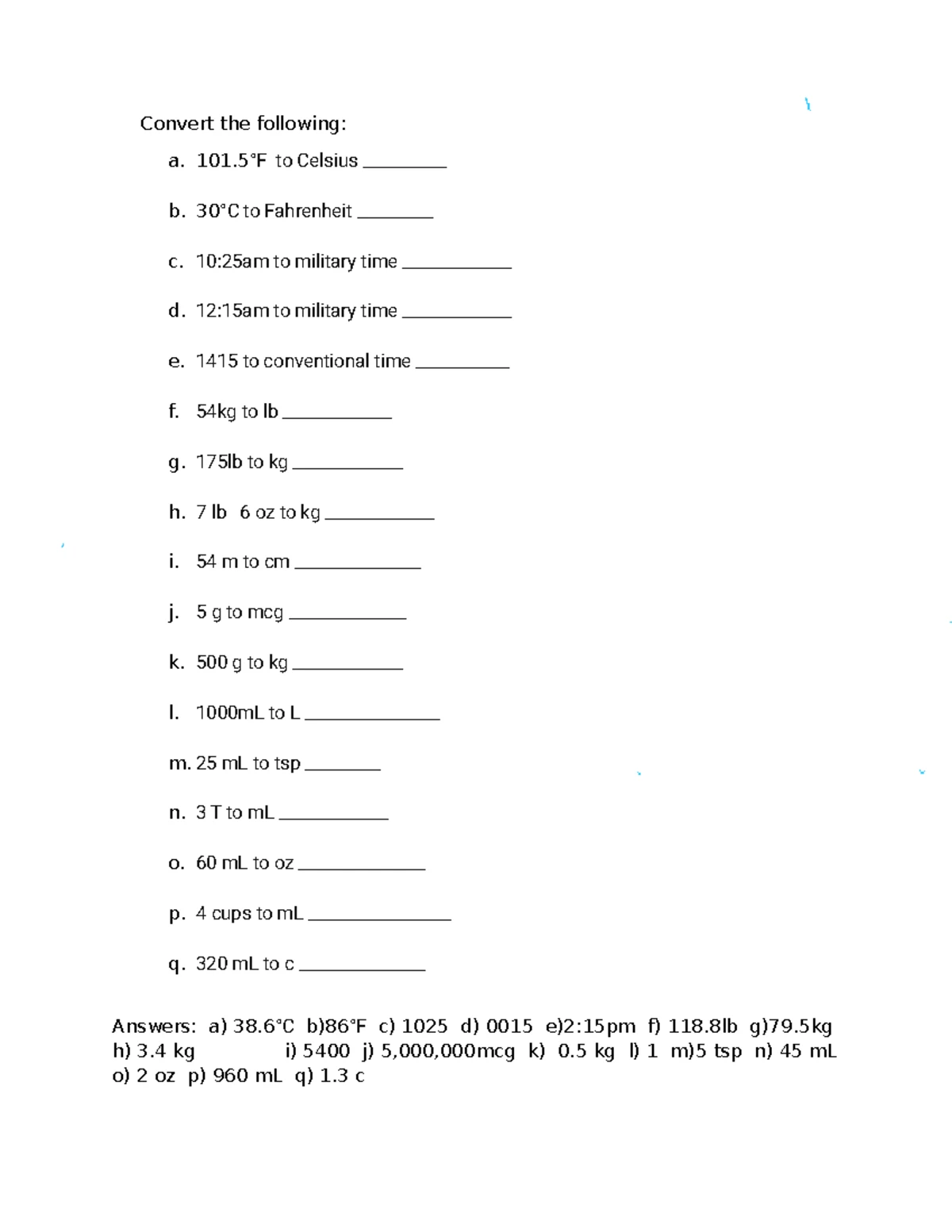 Math 101: Week 4 - Calculations in Patient Assessments and Medication ...