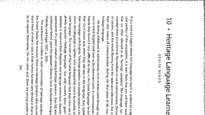 HERITAGE LANGUAGE LEARNERS 203: Understanding and Teaching Heritage ...