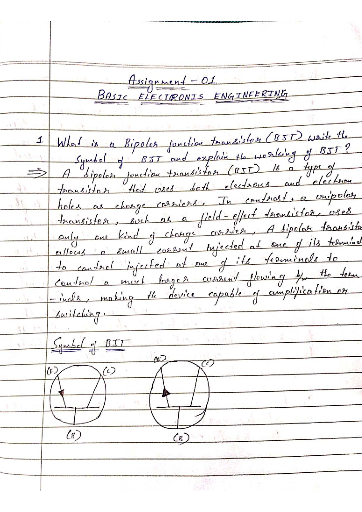 BASIC ELECTRONICS ENGINEERING: BJT Overview and Applications - Studocu