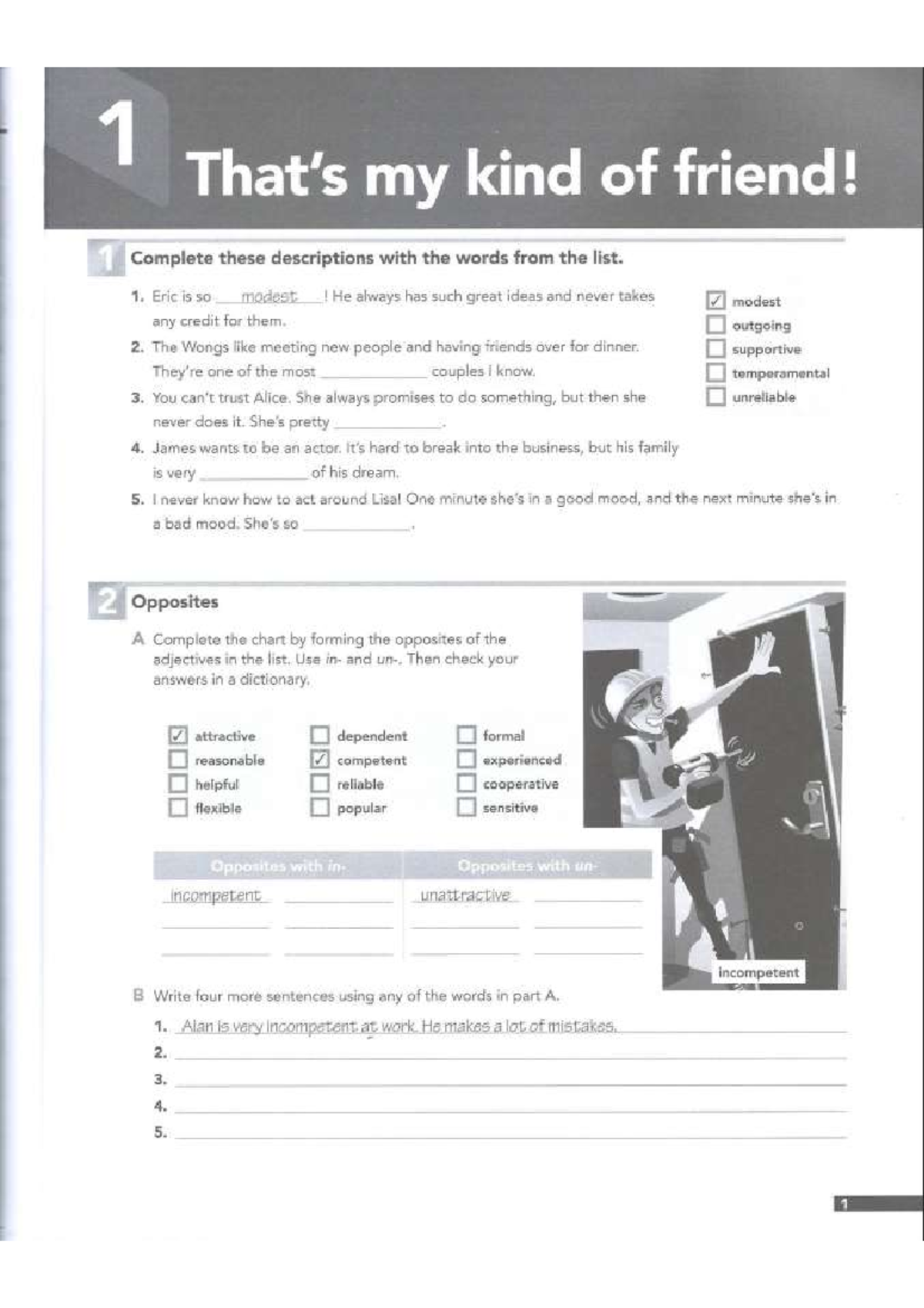 Unit 1 Homework: Descriptive Adjectives & Opposites - Studocu