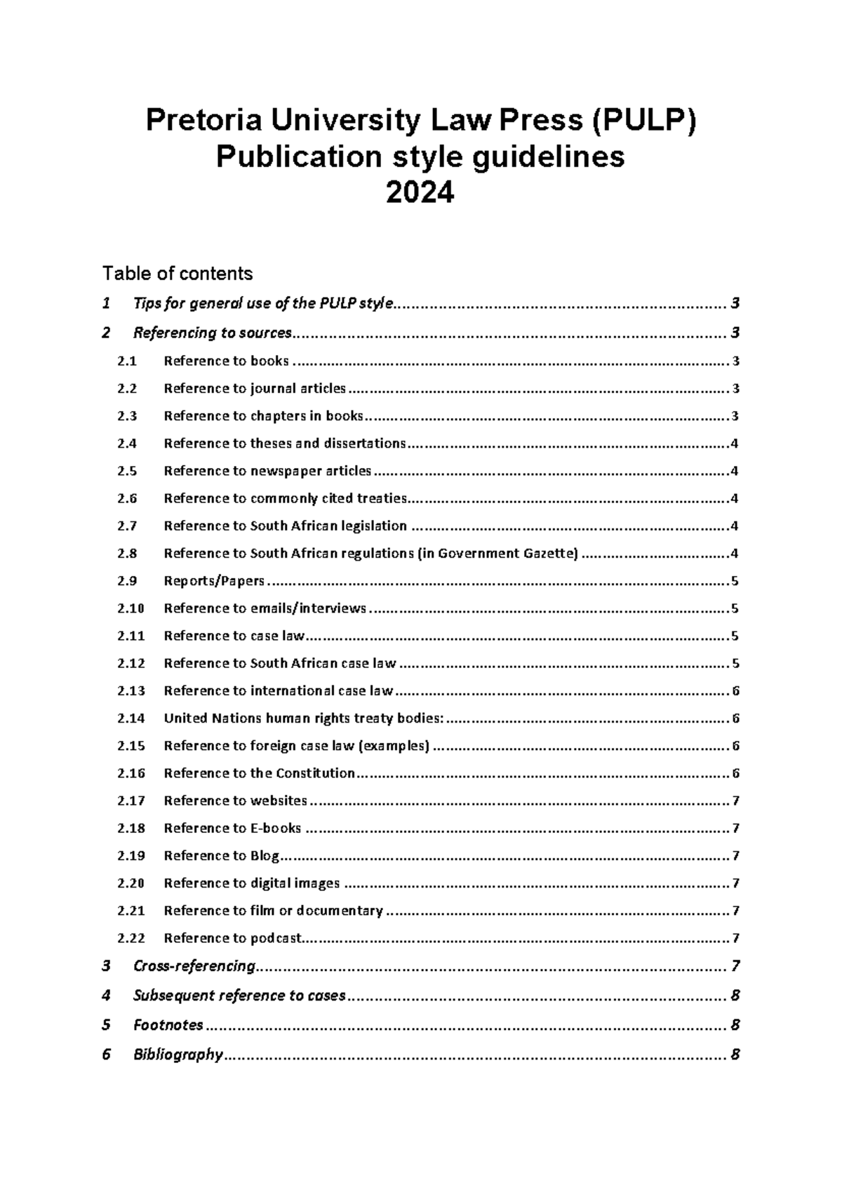 PULP Style Guidelines 2024: Comprehensive Reference Manual - Studocu