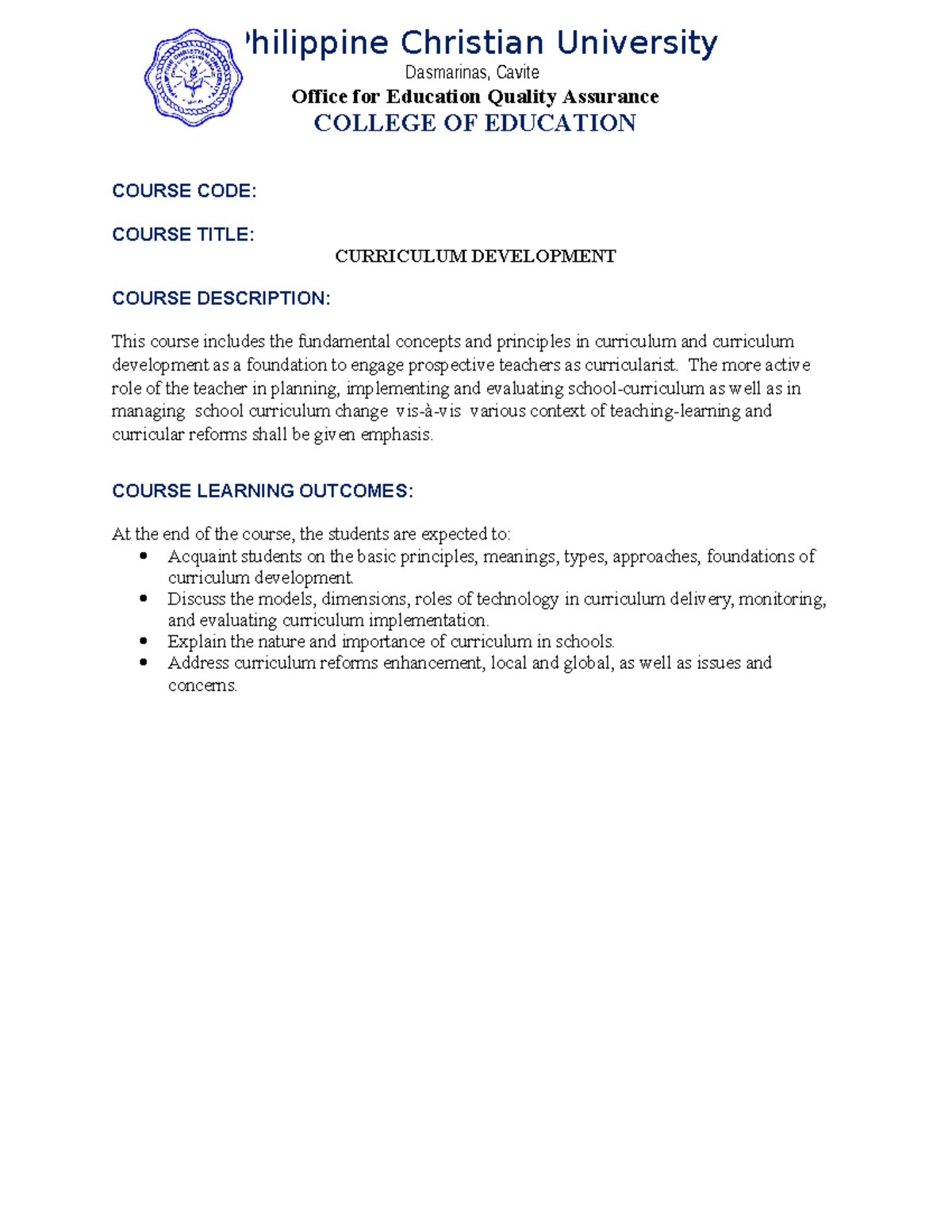 Curriculum Development Essentials - CHED Aligned Module 1 Overview ...