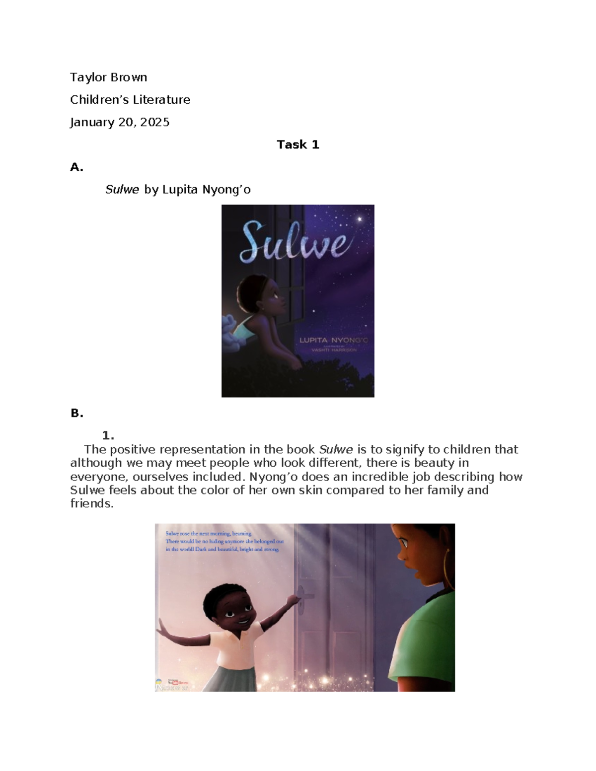 Childrens Literature Task 1 - Taylor Brown Children’s Literature ...