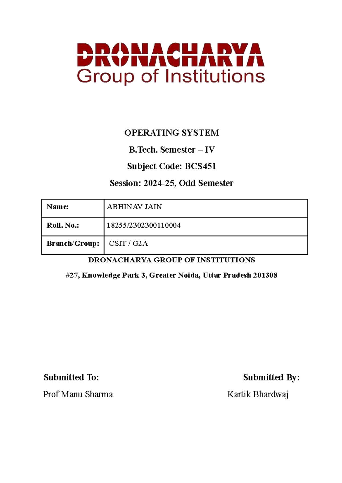 B.Tech. BCS451 Operating Systems: Linux Overview & Commands - Studocu