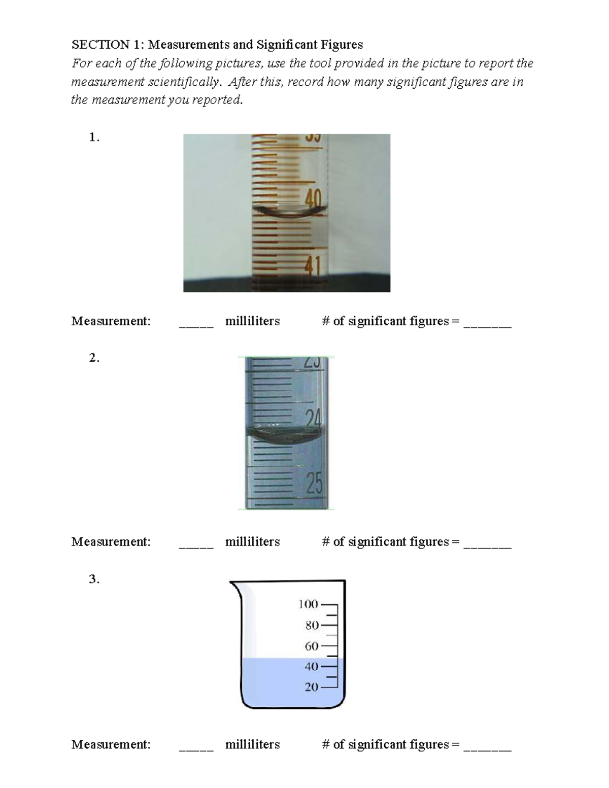 2025 Measurement & Sig Figs: Accuracy & Precision WS - Studocu