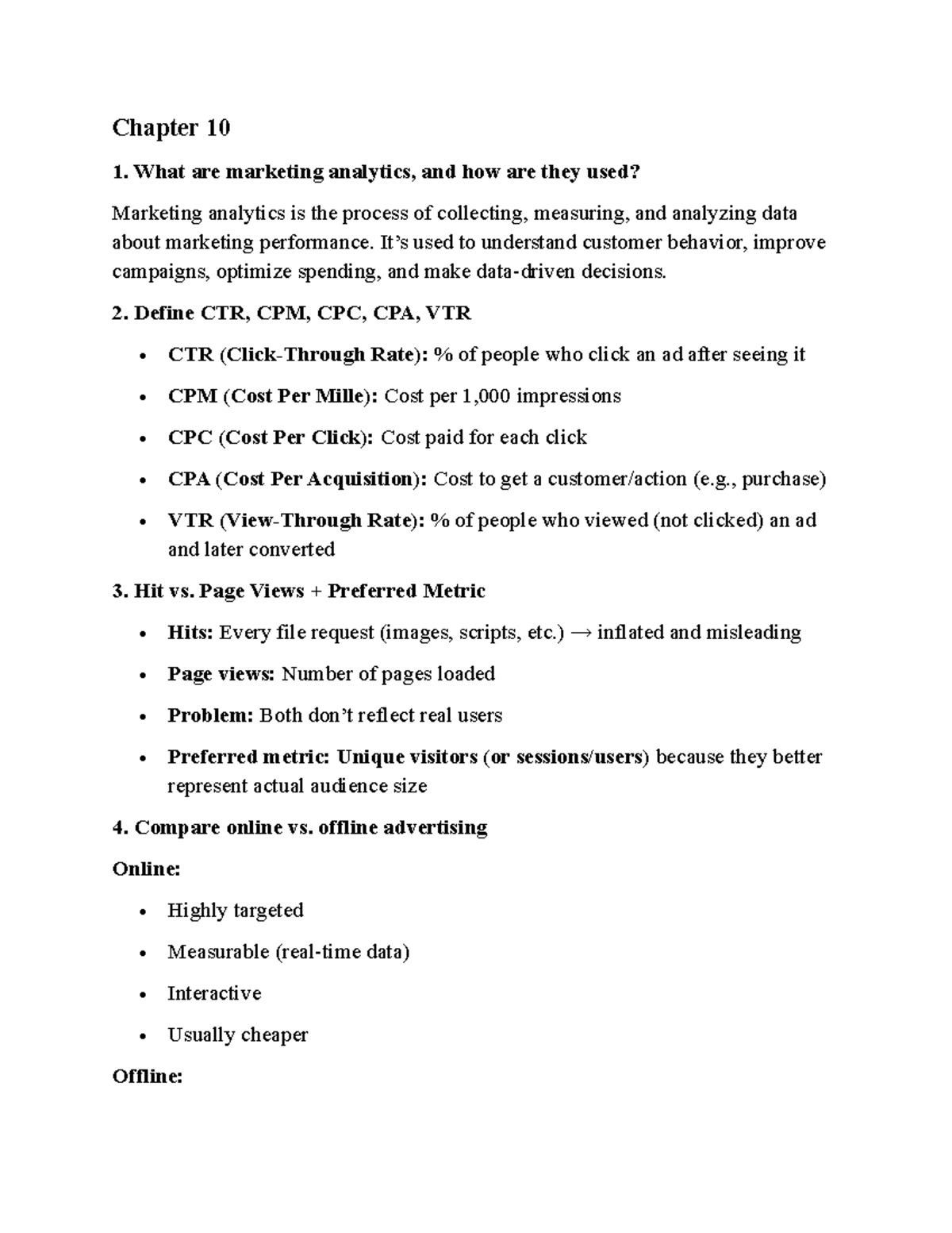 Chapter 10: Marketing Analytics and Advertising Insights - Thương mại ...