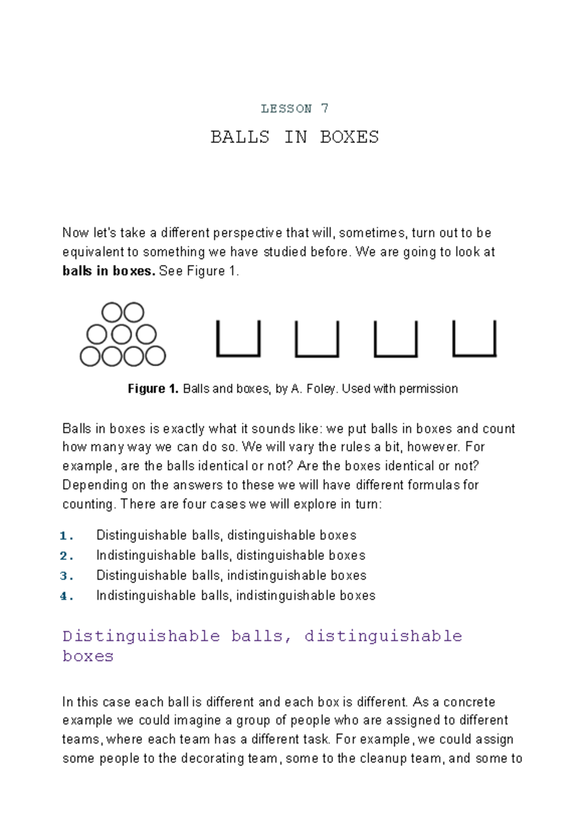 CP214 LECTURE NOTES: Balls in Boxes & Practice Questions - Studocu