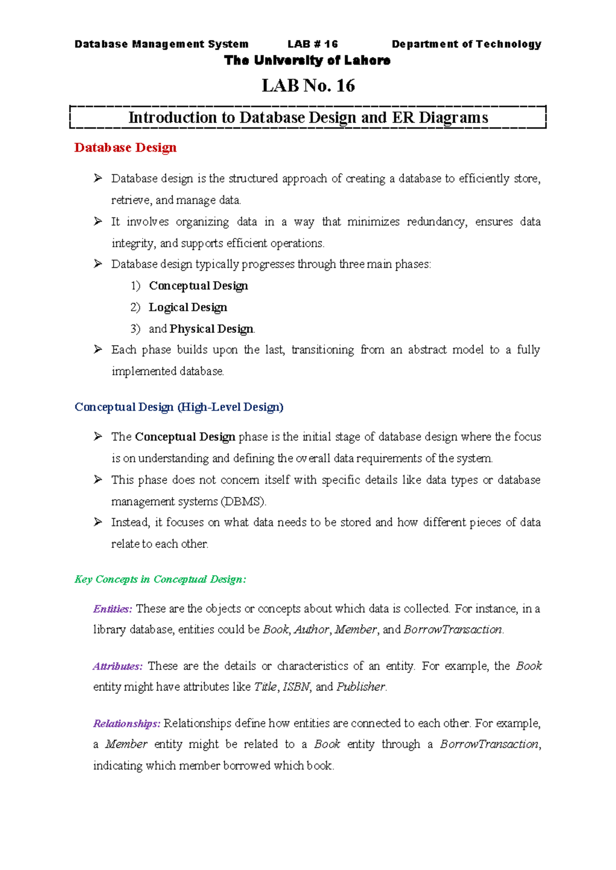 DBMS Lab 16 Introduction to Models and ER Diagrams in workbench - The ...