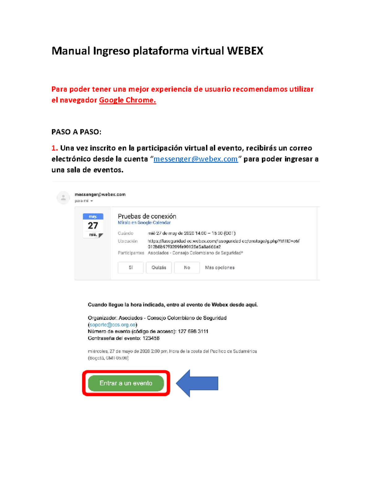 Manual de Ingreso a WEBEX: Guía Paso a Paso para Usuarios - Studocu