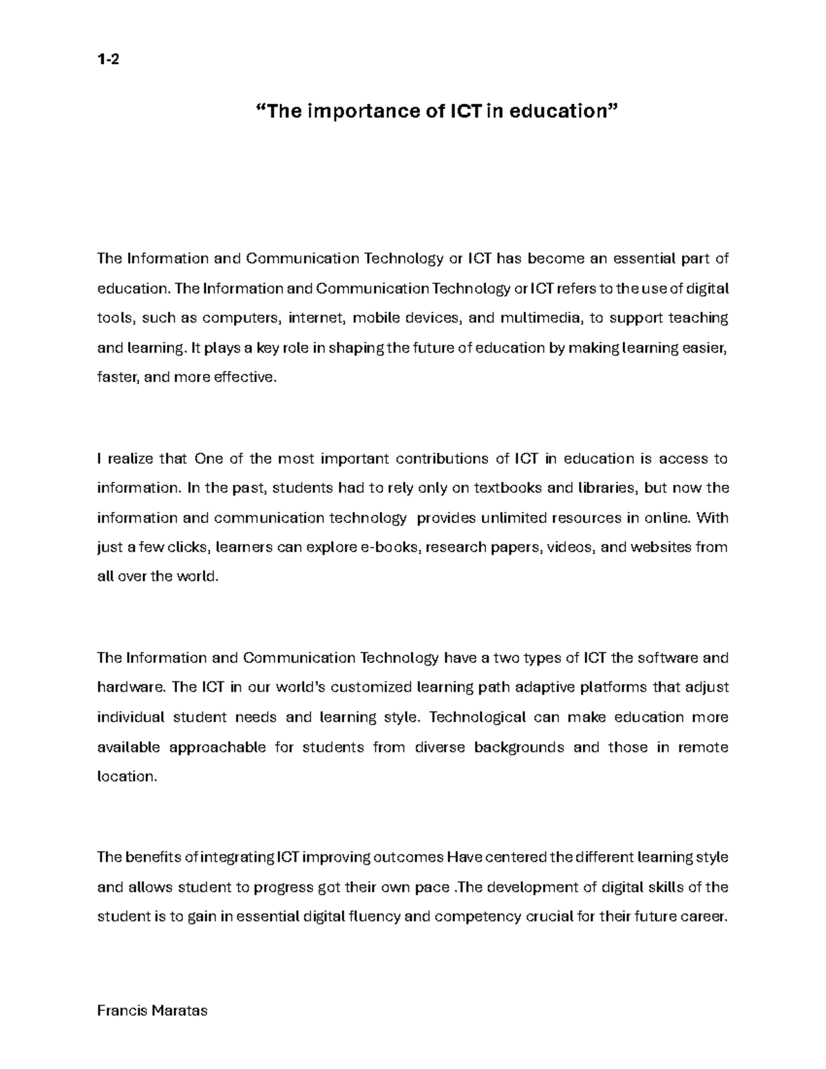 ICT in Education: Importance and Impact on Learning - Studocu