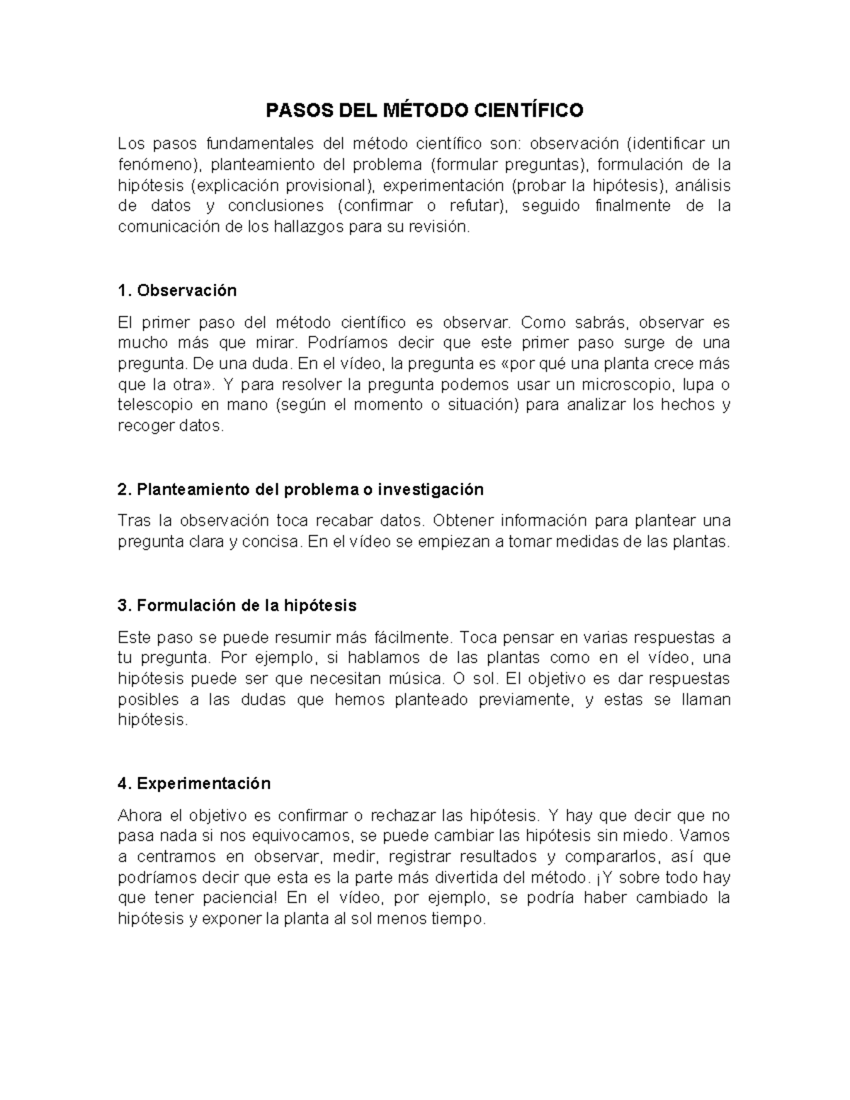 PASOS DEL MÉTODO CIENTÍFICO: Guía Completa para Estudiantes - Studocu