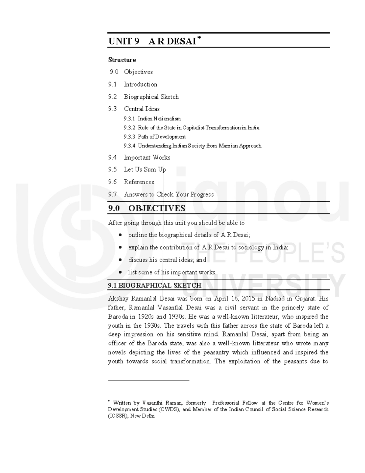 A.R. Desai: Key Concepts and Contributions to Sociology - Unit 9 Notes ...