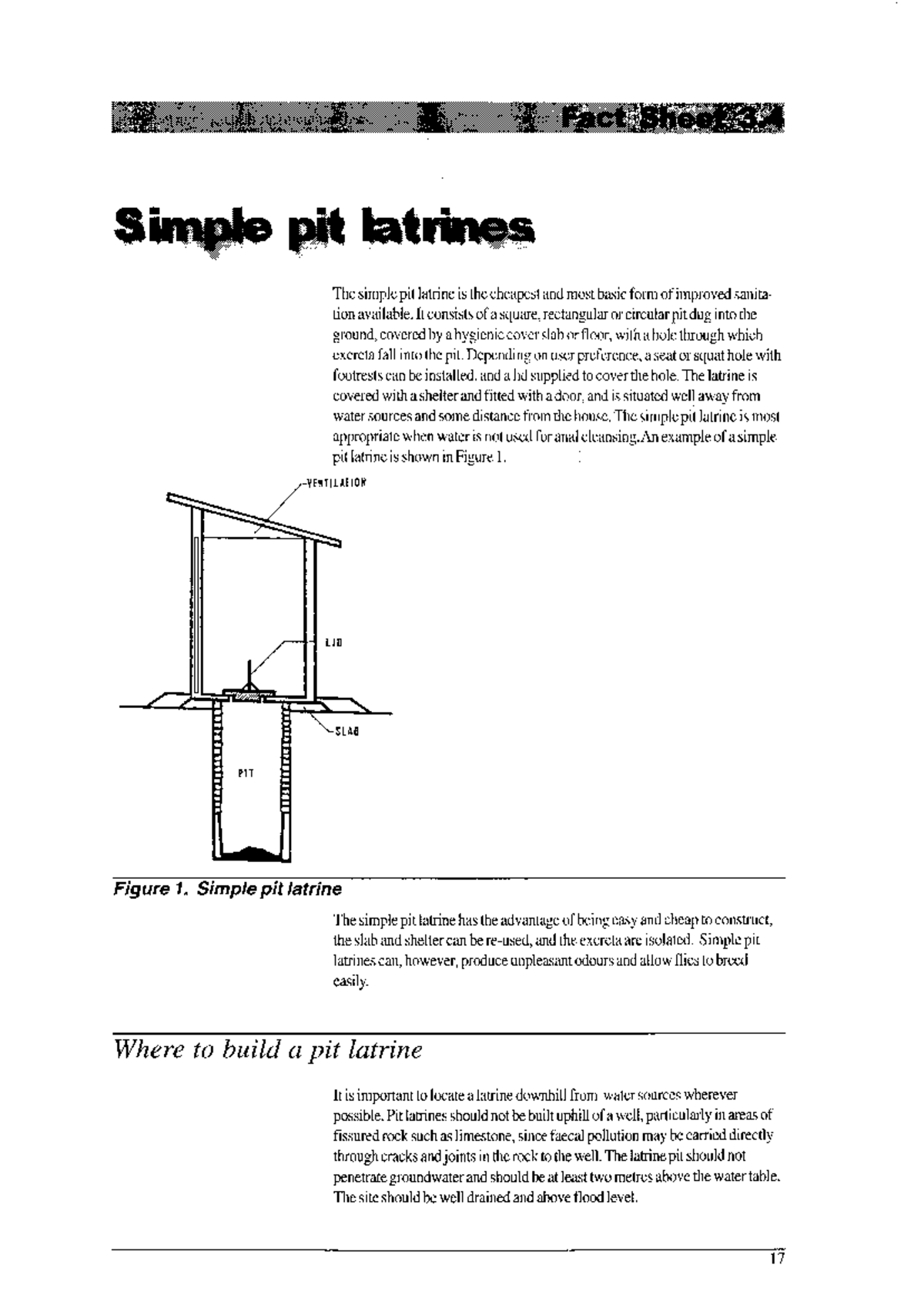 Fact Sheet 3.4: Simple Pit Latrines - Construction & Maintenance Guide ...