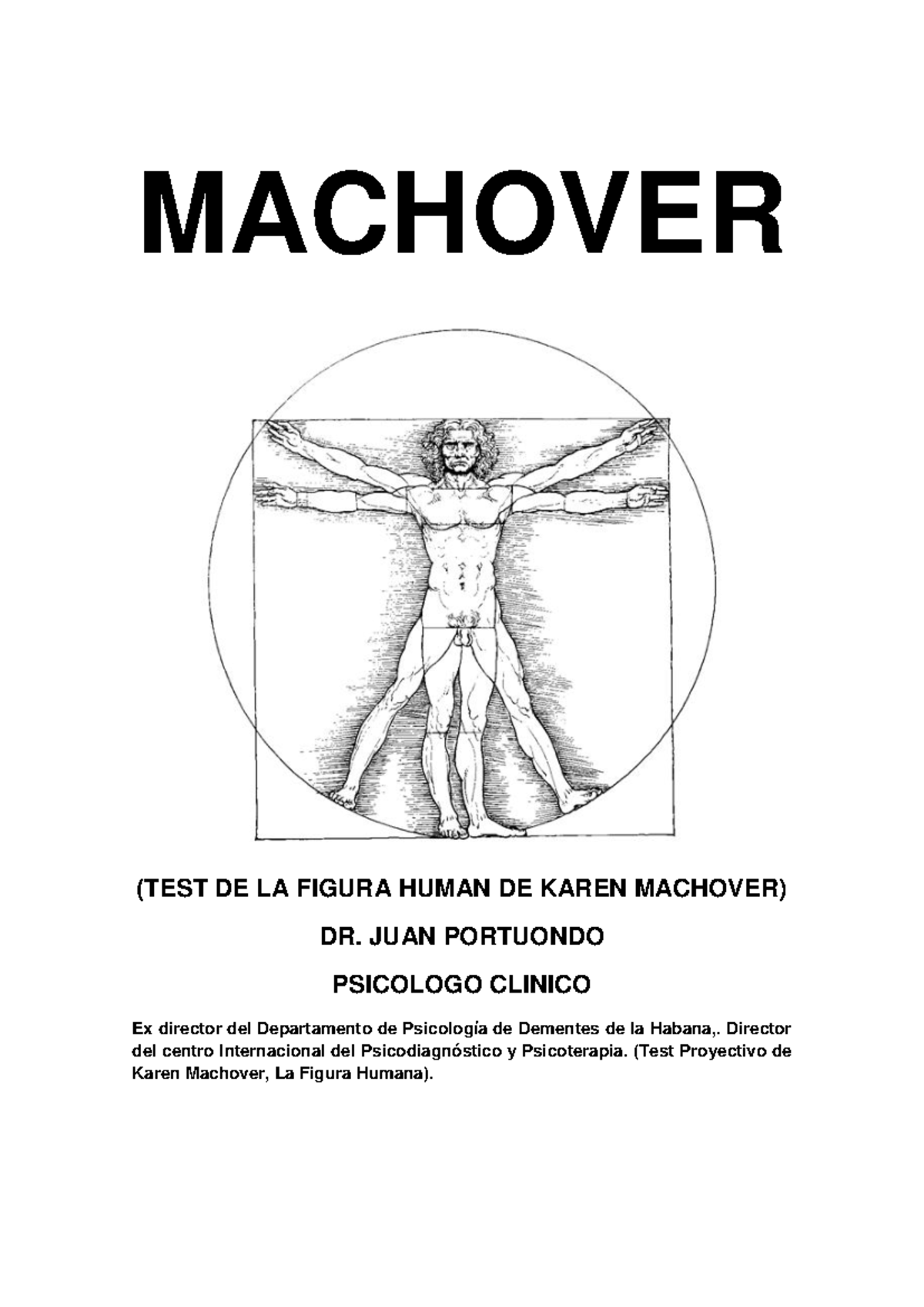 Manual del Test de la Figura Humana de Karen Machover - Sesión 4 - Studocu