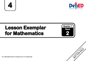 Mathematics Lesson Exemplar for Grade 4 (LE Q2 Week 3) - Studocu