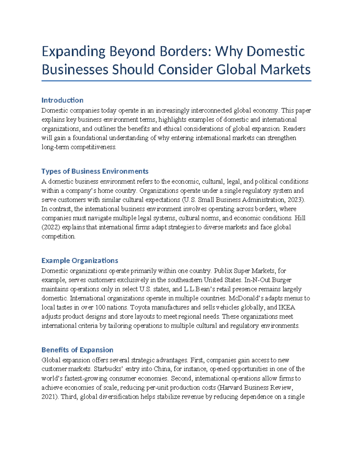 1-2 INT 220 - Global Expansion: Benefits & Considerations for ...