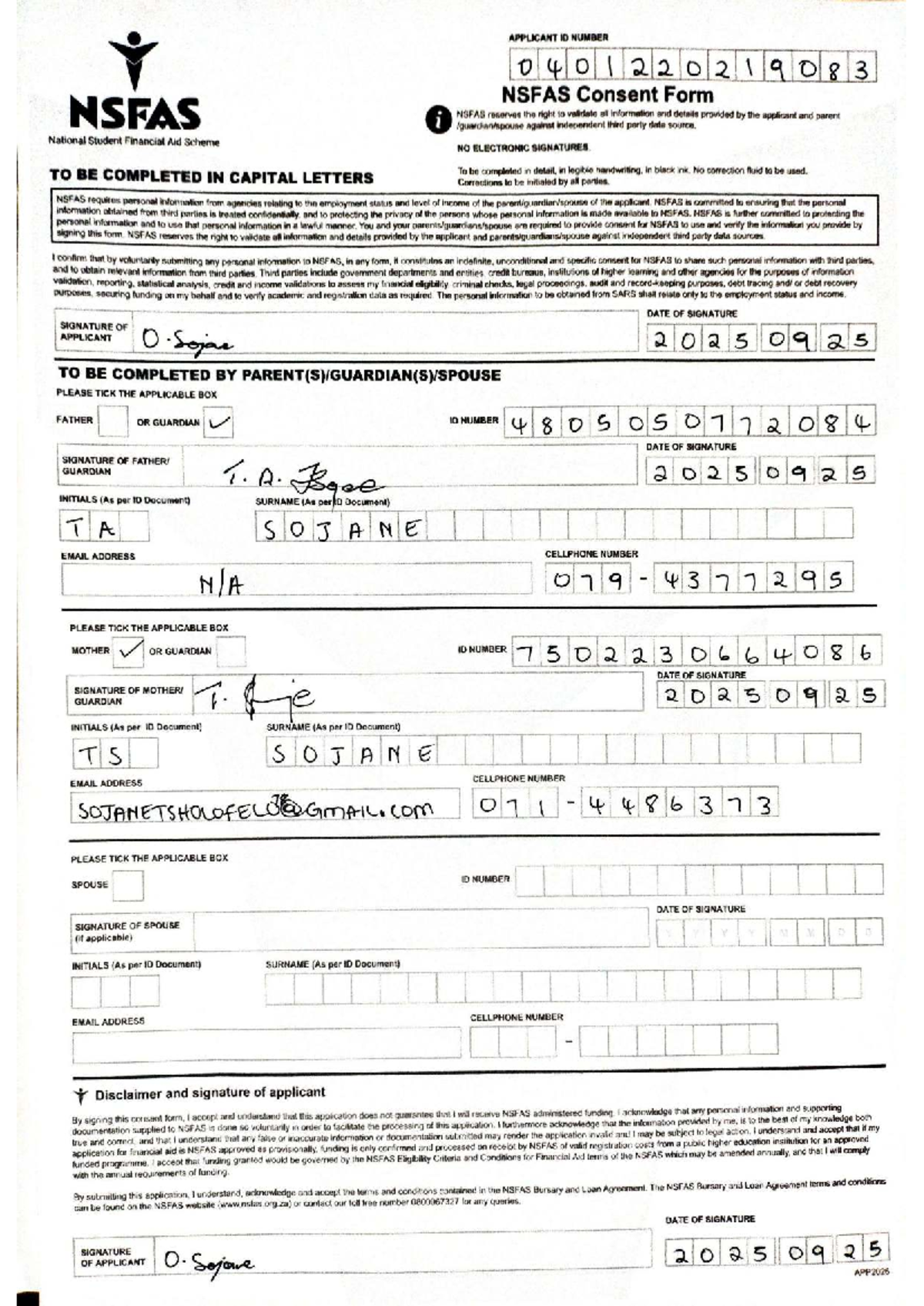 NSFAS Consent Form: Guidelines and Requirements for Applicants - Studocu
