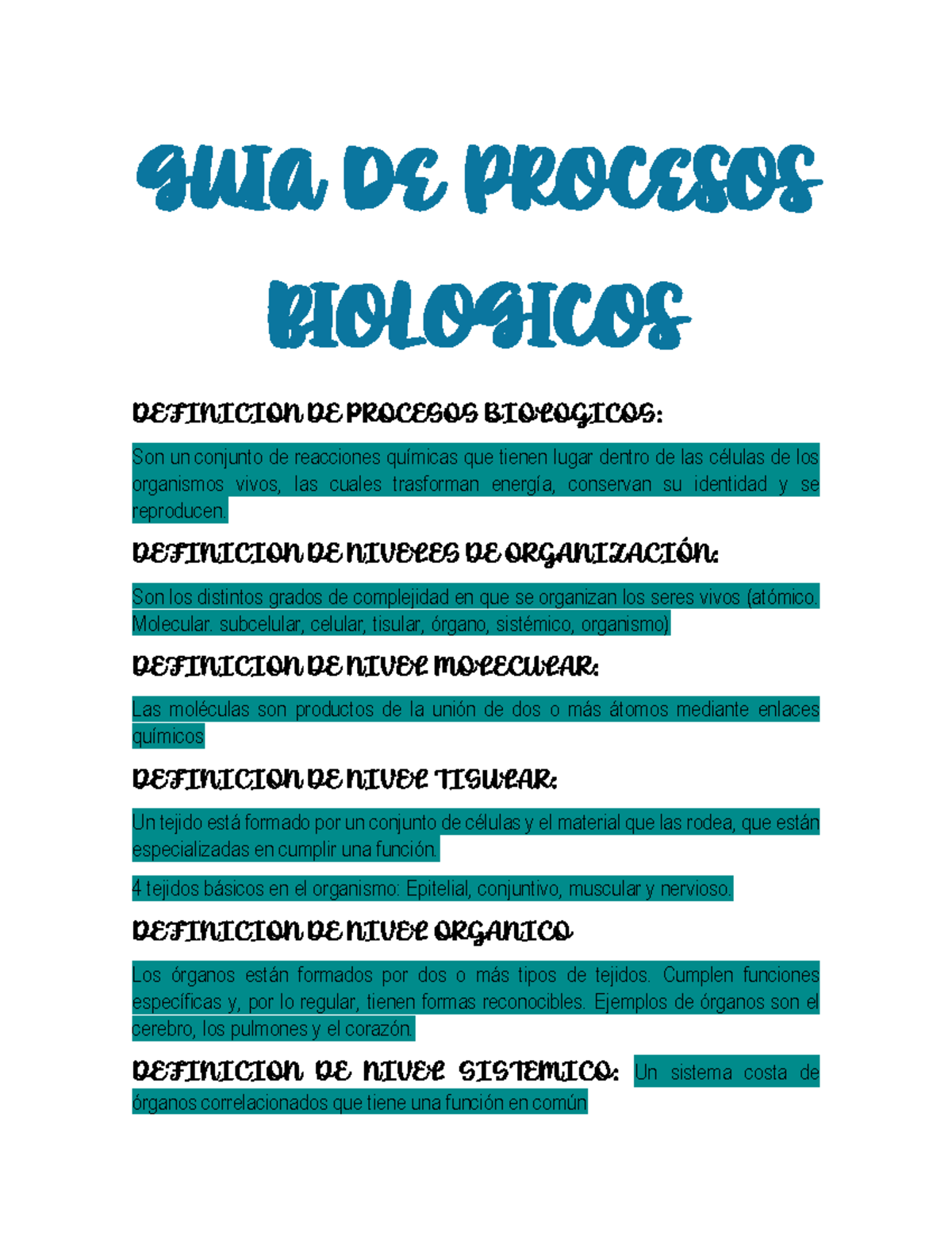 Guía de Procesos Biológicos 2: Estructura y Función Celular - Studocu