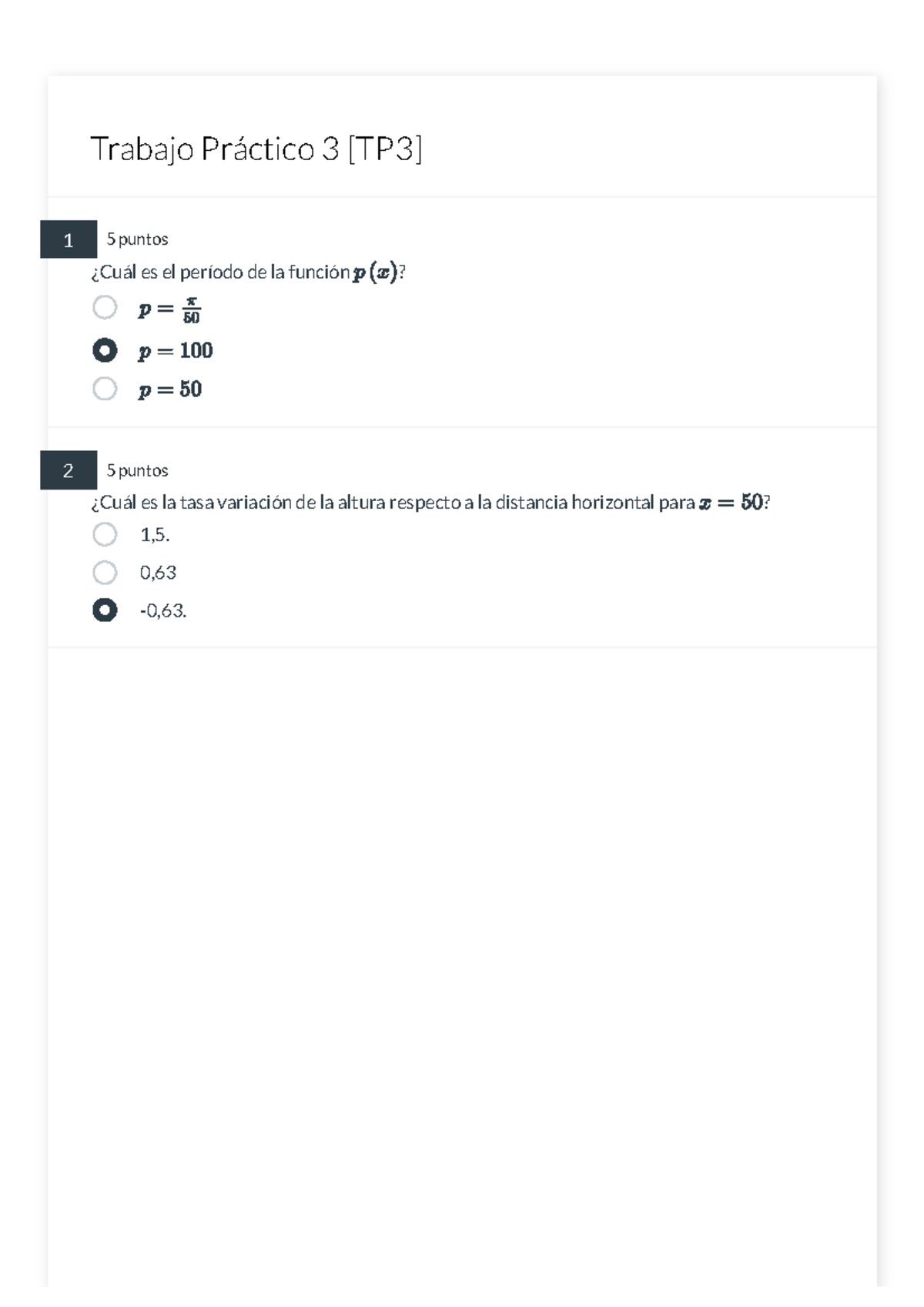 TP3 - Trabajo Práctico N°3: Funciones y Variación (97,5%) - Studocu