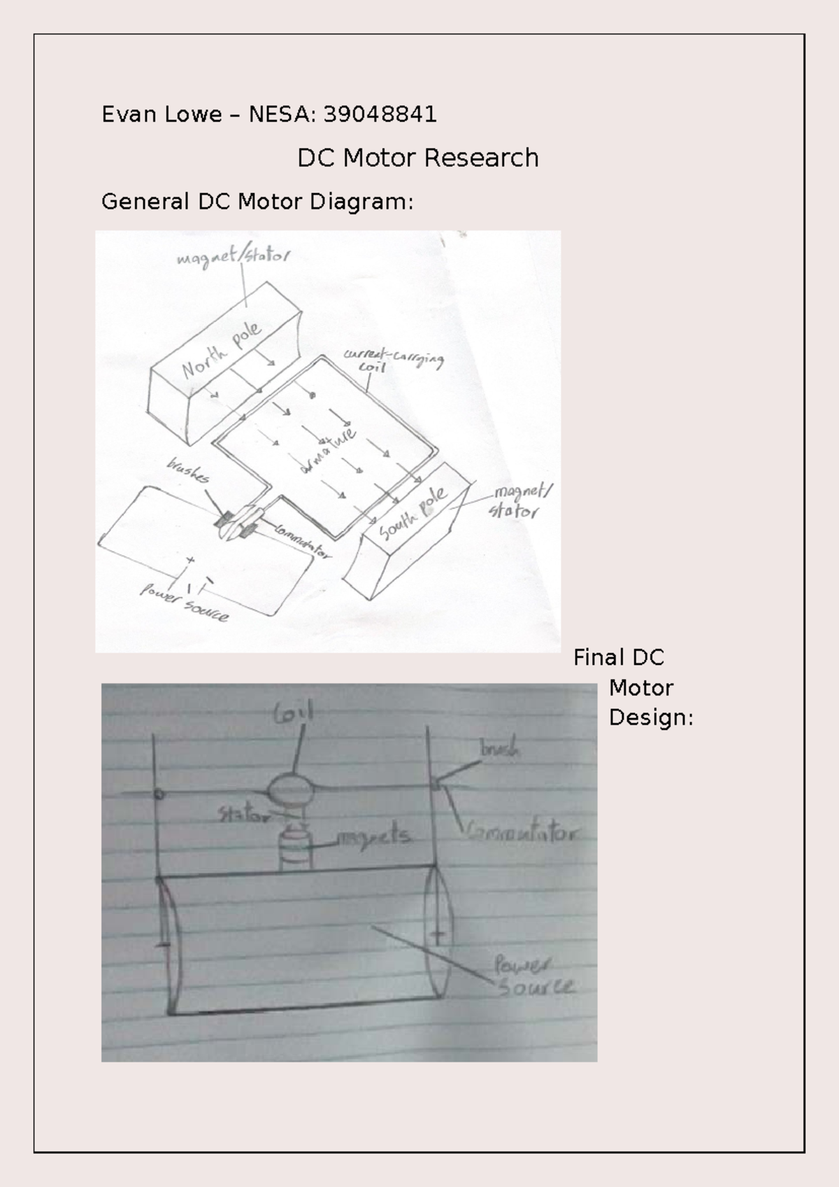 DC Motor Research: Components, Function, and Conservation Laws (NESA ...