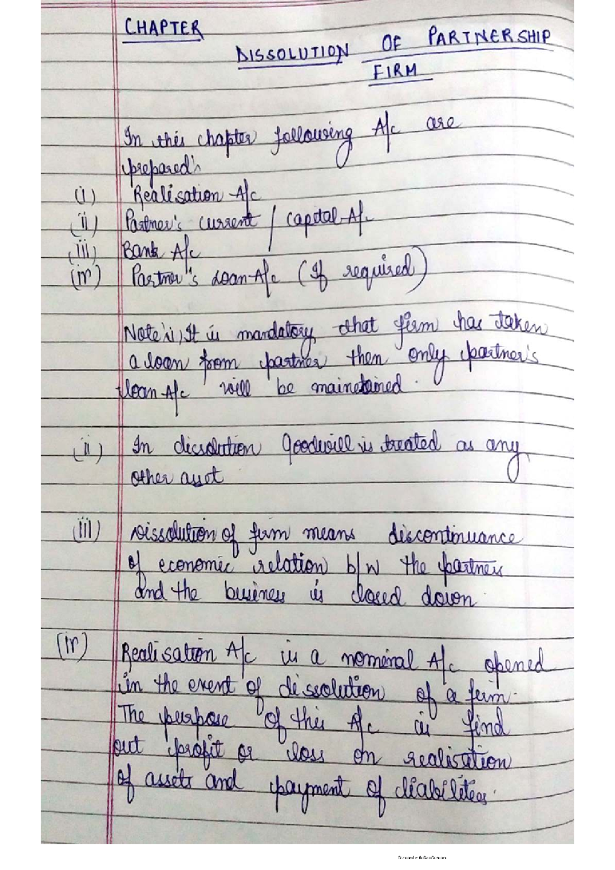 CHAPTER: DISSOLUTION OF PARTNERSHIP FIRM - Key Concepts & Realisation ...