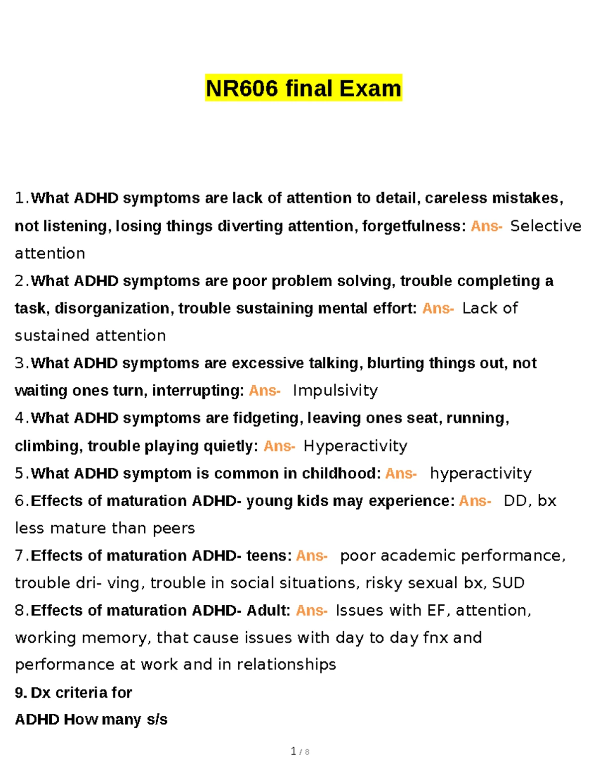 Week8 reflection of learning nr606 - Week 8 Reflection on Learning Sansita Bhatta Chamberlain ...