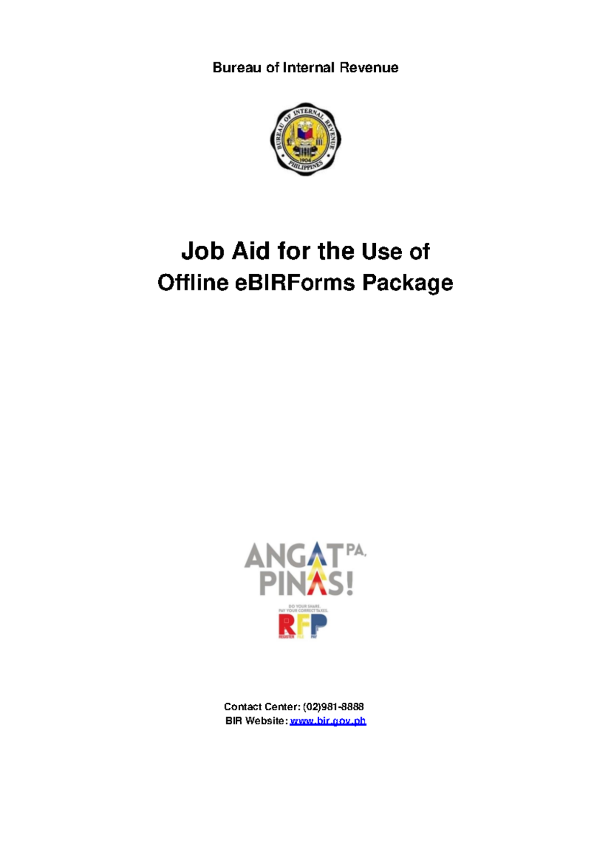 Job Aid: Using Offline eBIRForms Package for Tax Filing - Studocu