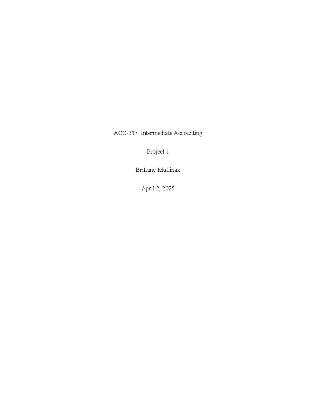 ACC 317 Project 1: Analysis of Current Assets and Liabilities - Studocu