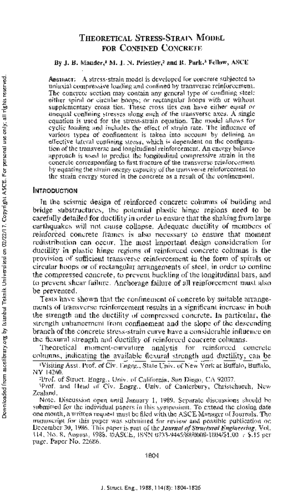 MODELO DE MANDEL PARA CURVA DE HORMIGON - THEORETICAL STRESS-STRAIN ...
