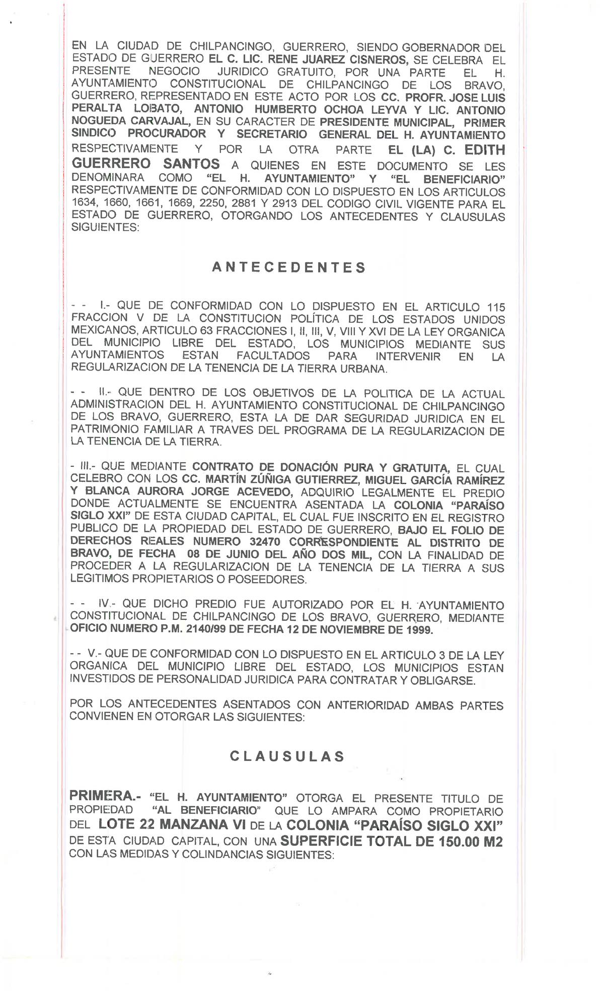 Contrato de Donación Pura en Chilpancingo, Guerrero - Studocu