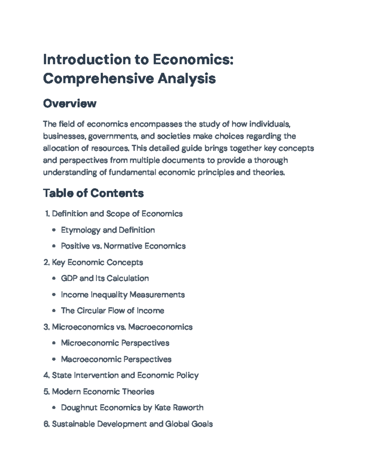 Introduction to Economics: Comprehensive Analysis and Key Concepts ...