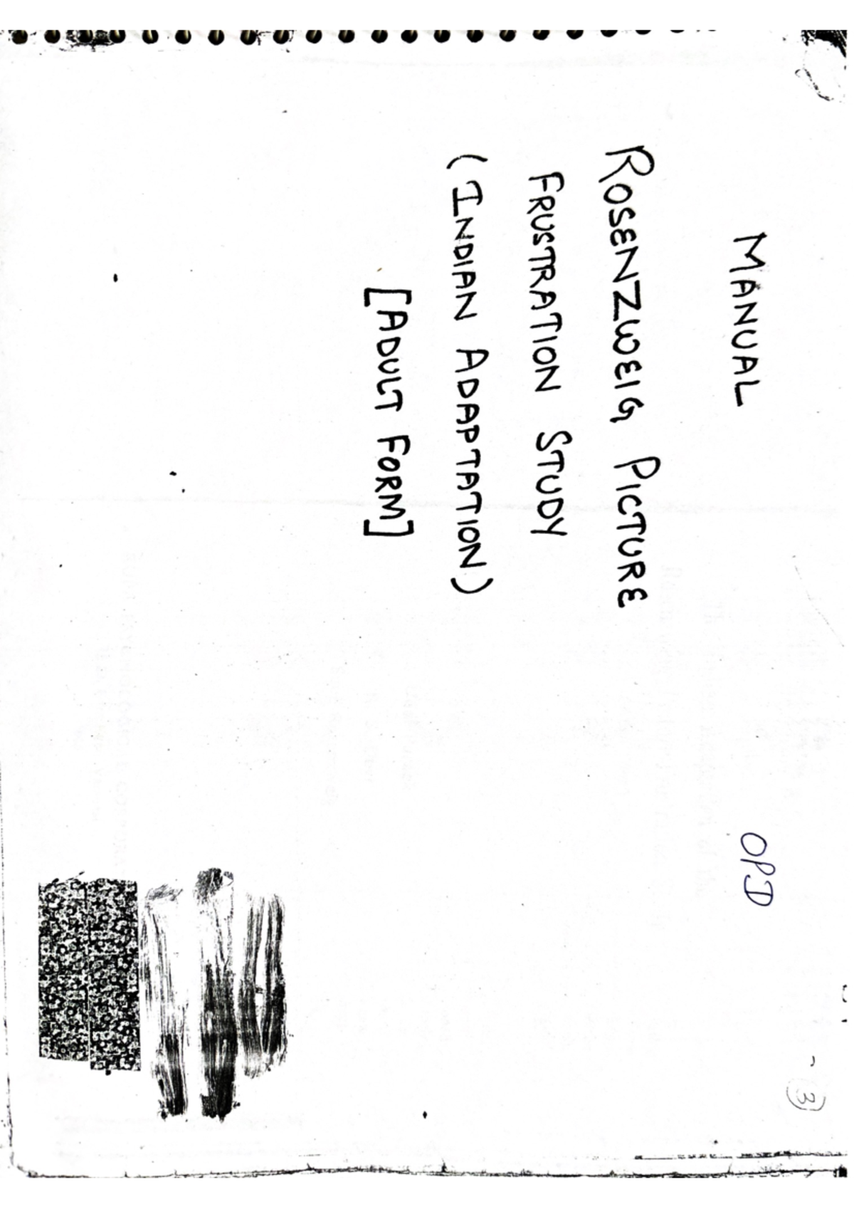 Indian Adaptation of Rosenzweig Picture Frustration Test (Adult Manual ...