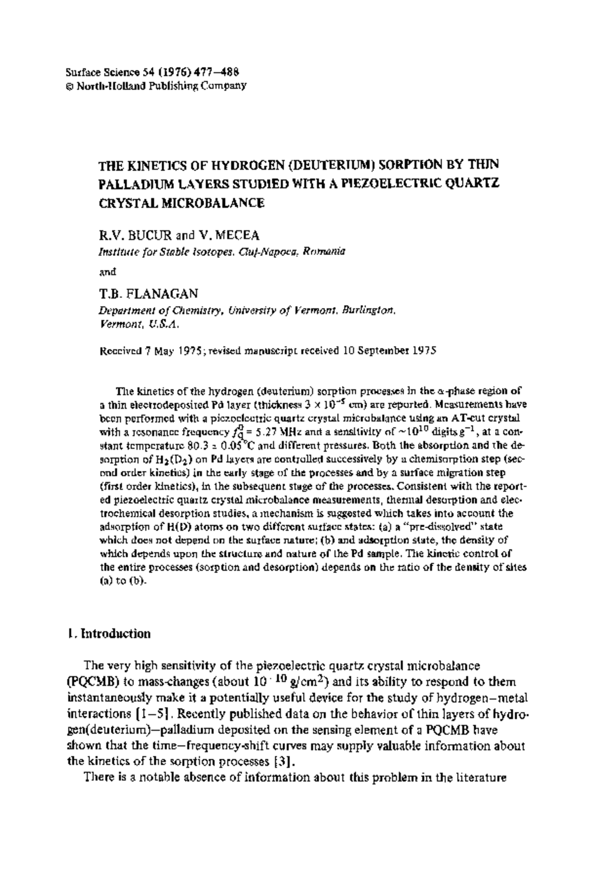 Kinetics of Hydrogen (Deuterium) Sorption in Palladium Layers - Studocu