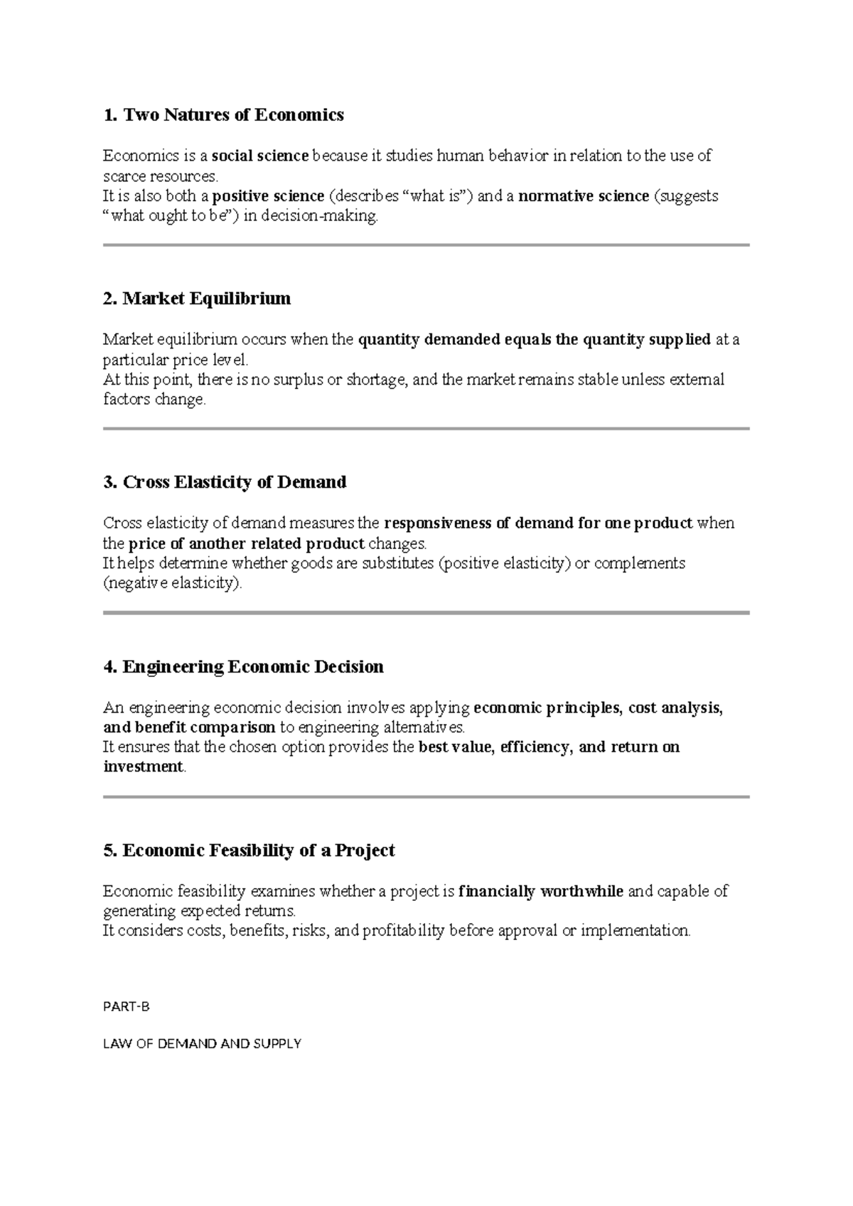 Economics Concepts Overview: Notes for Course ECON101 - Studocu