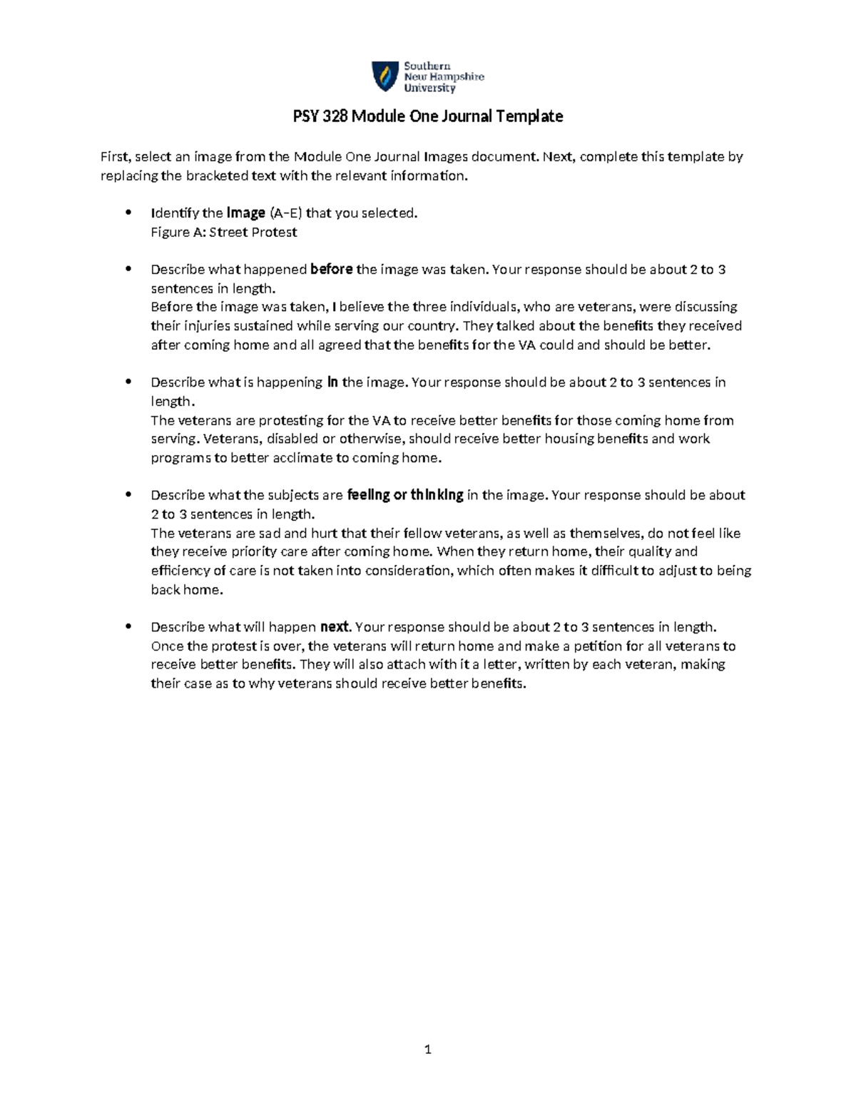Module 1 Journal - PSY 328 Module One Journal Template First, select an ...